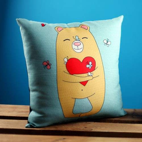 Подушка c принтом габардиновая Від тебе у мене всередині лоскотно ...