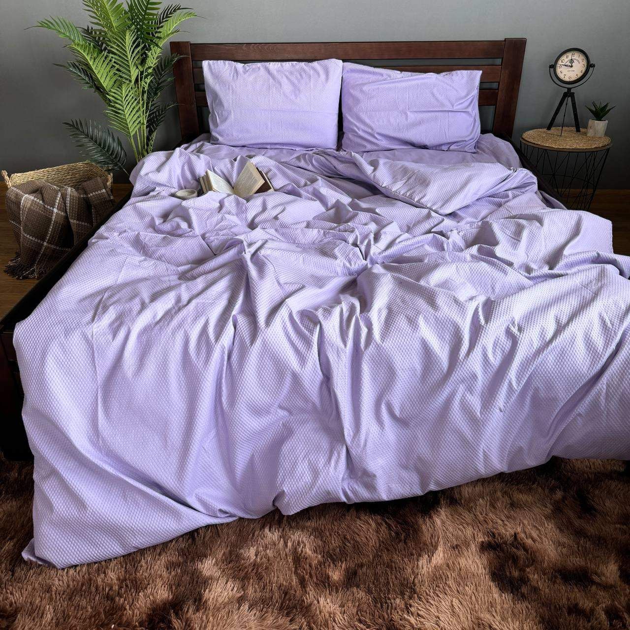 Комплект постельного белья полисатин Евро Сиреневый (1008477) — купить ...