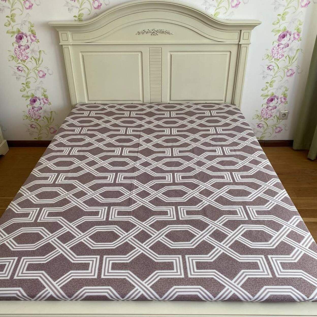 Простирадло на резинці 160х200 бежеве Абстракція Бязь Поліестер ...