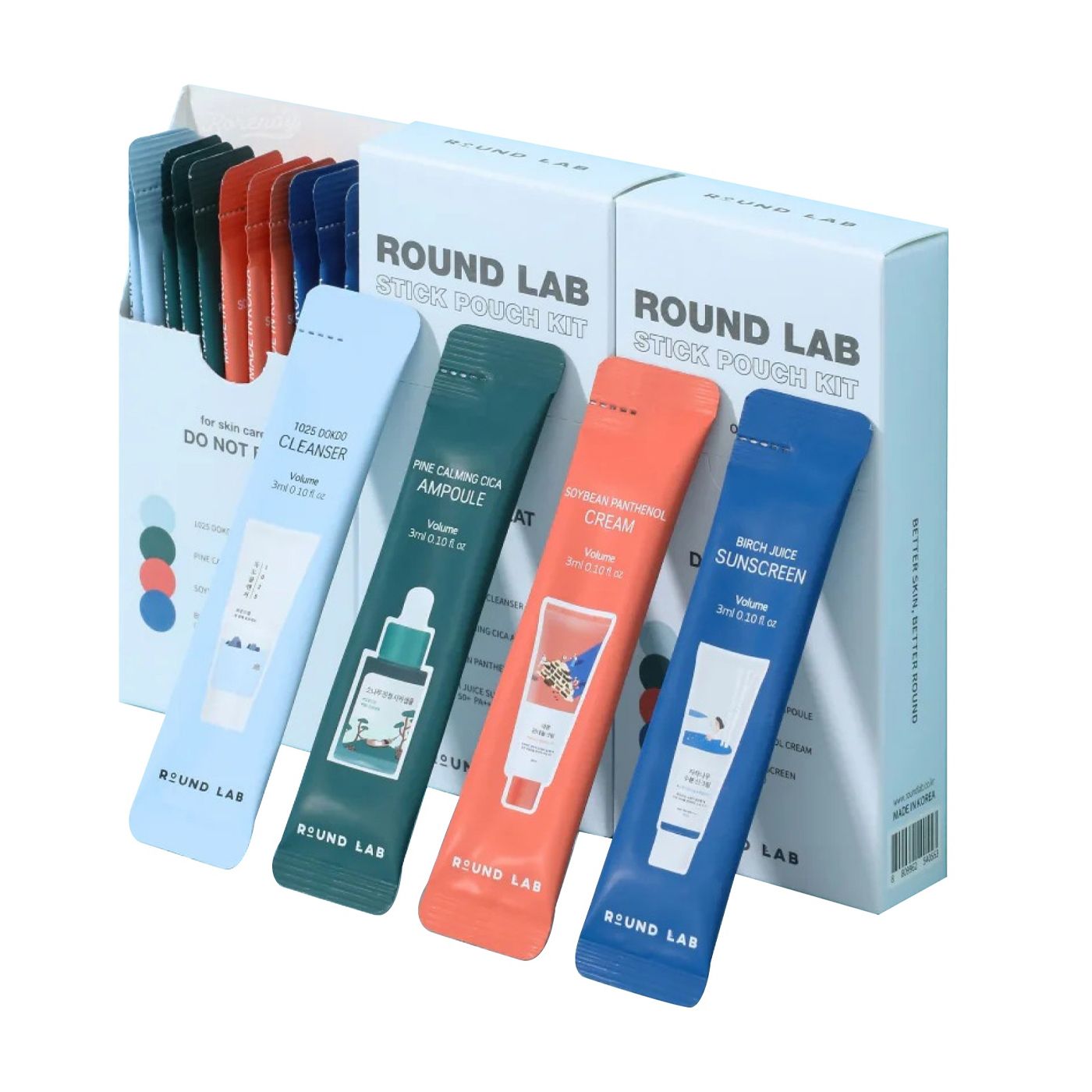 Набор миниатюр Round Lab Stick Pouch Kit (средство для умывания, 3*3 мл ...