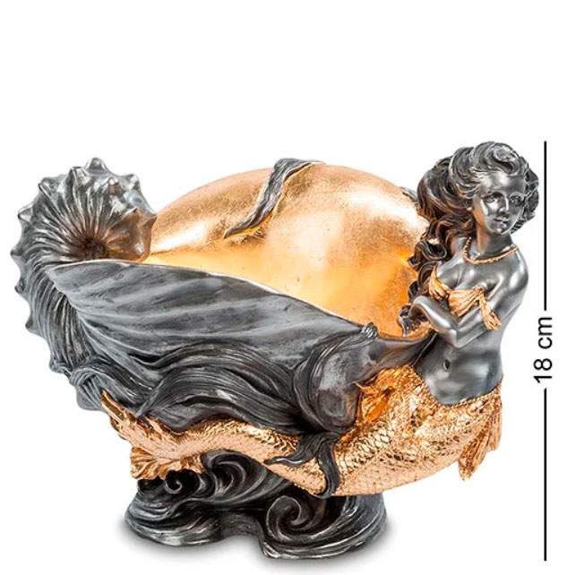 Статуетка декоративна Русалка з черепашкою Veronese AL32470 (1020387 ...