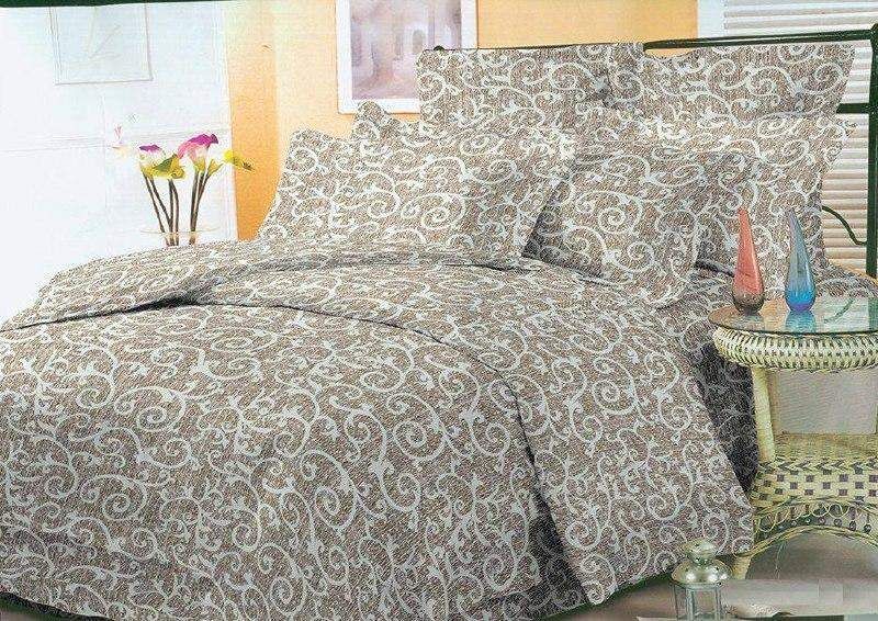 Комплект постельного белья Вензель кофейный евро 200х220 см Бязь ...