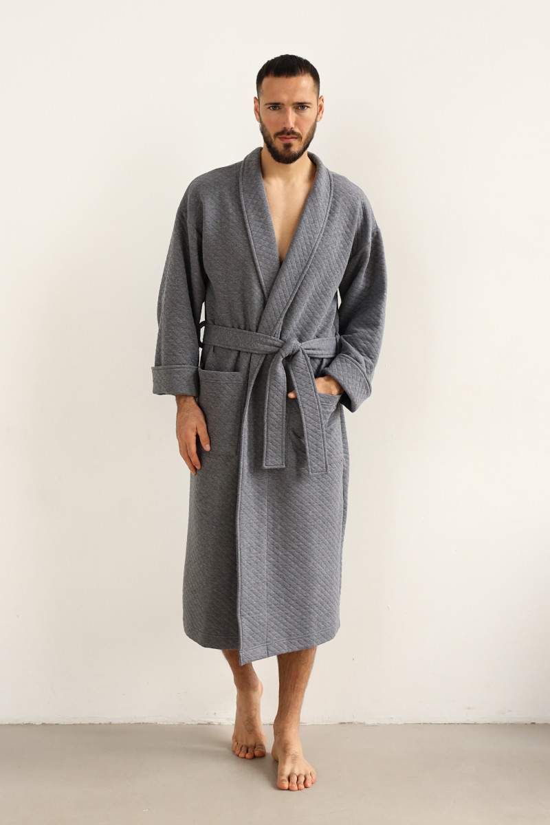 Чоловічий халат German Volf 665966915 XL Сірий (2077993932) (1027918 ...