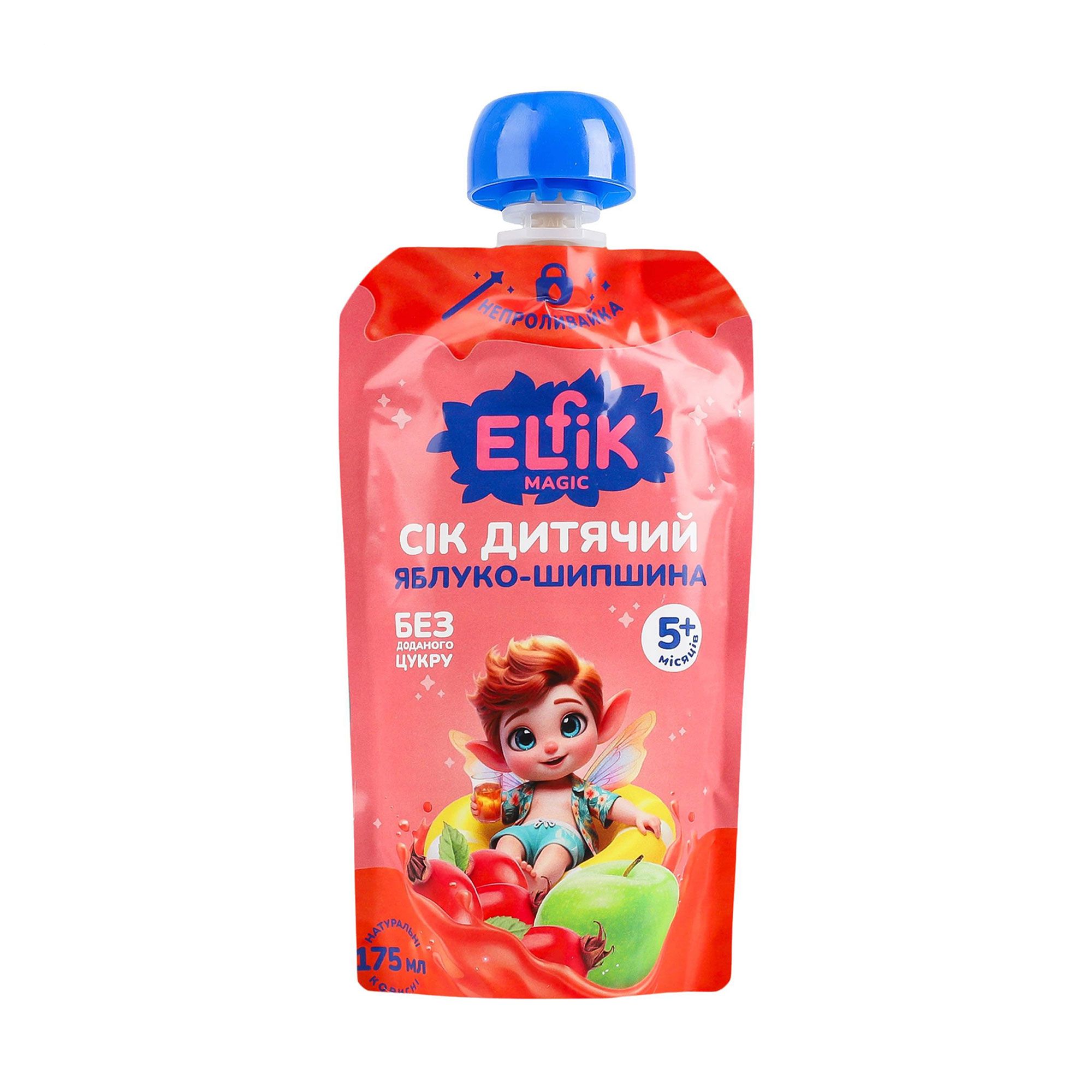 Сок детский Elfik Magic Яблоко-шиповник, без добавленного сахара, от 5 месяцев, 175 мл - купить ...