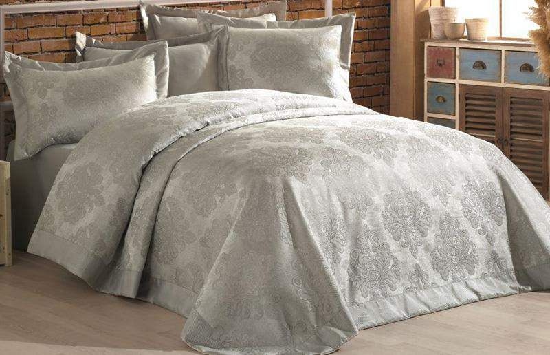 Покрывало Diva Grey 240х260см с 2 наволочками жаккард Gardine's Textile ...