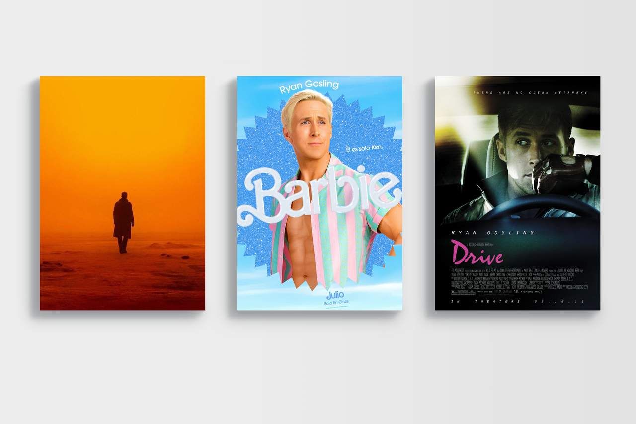 Набір постерів з Раяном Гослінгом / Drive, Barbie, Blade Runner ...