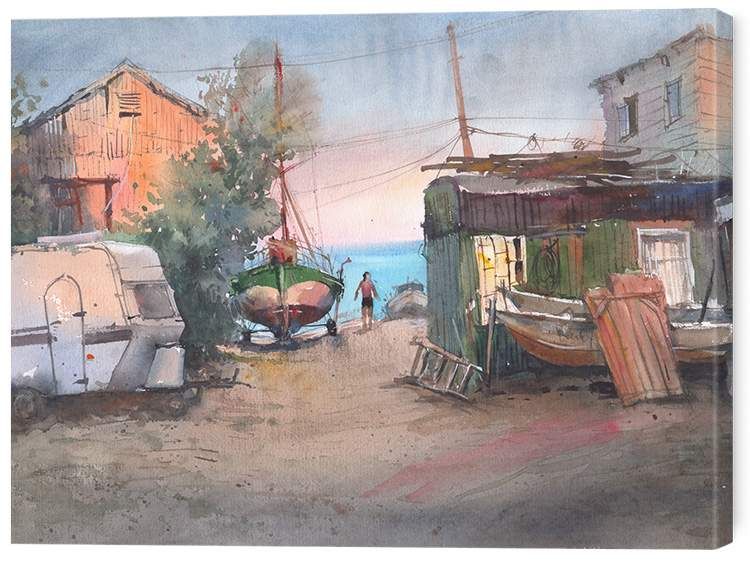 Картина на полотні Морський пейзаж з видом на Азовське море 60х80 см 1052191 — купити на Eva