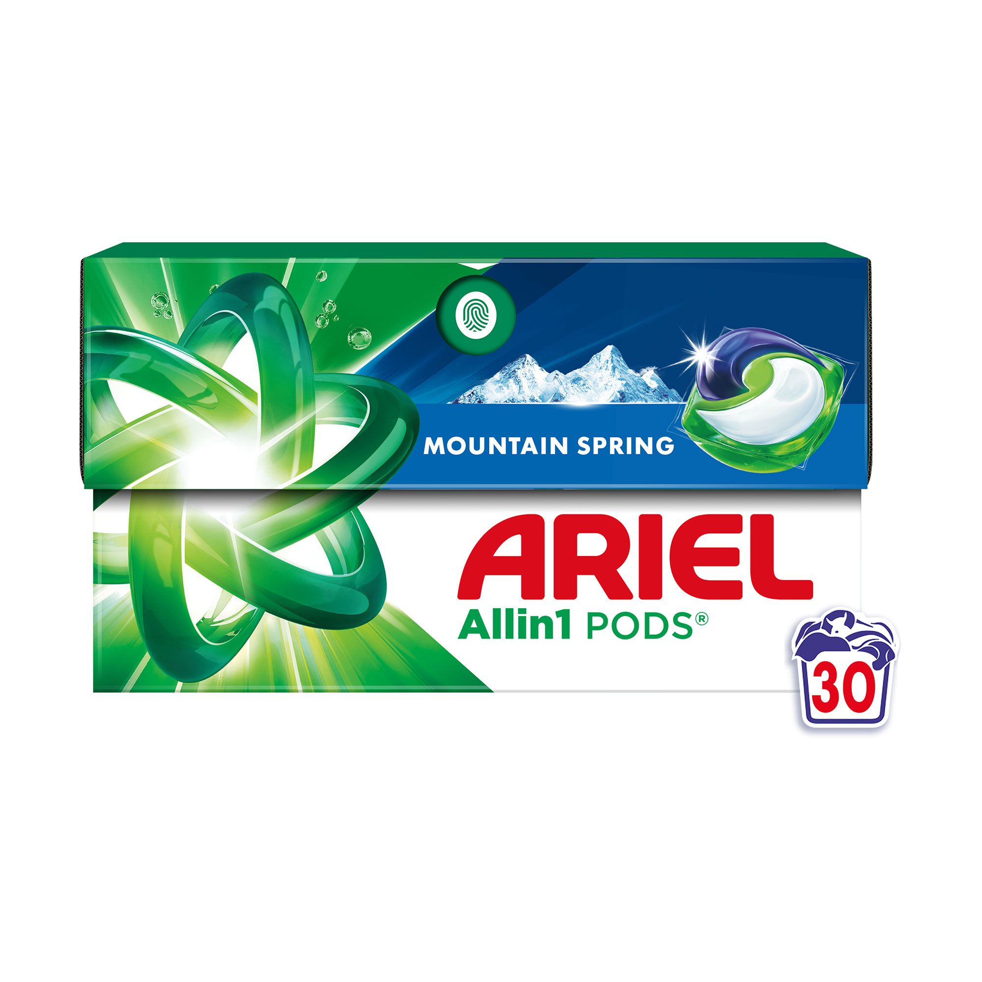 Капсули для прання ARIEL All-in-1 Pods Mountain Spring Гірське джерело, 30 циклів прання, 30 шт ...