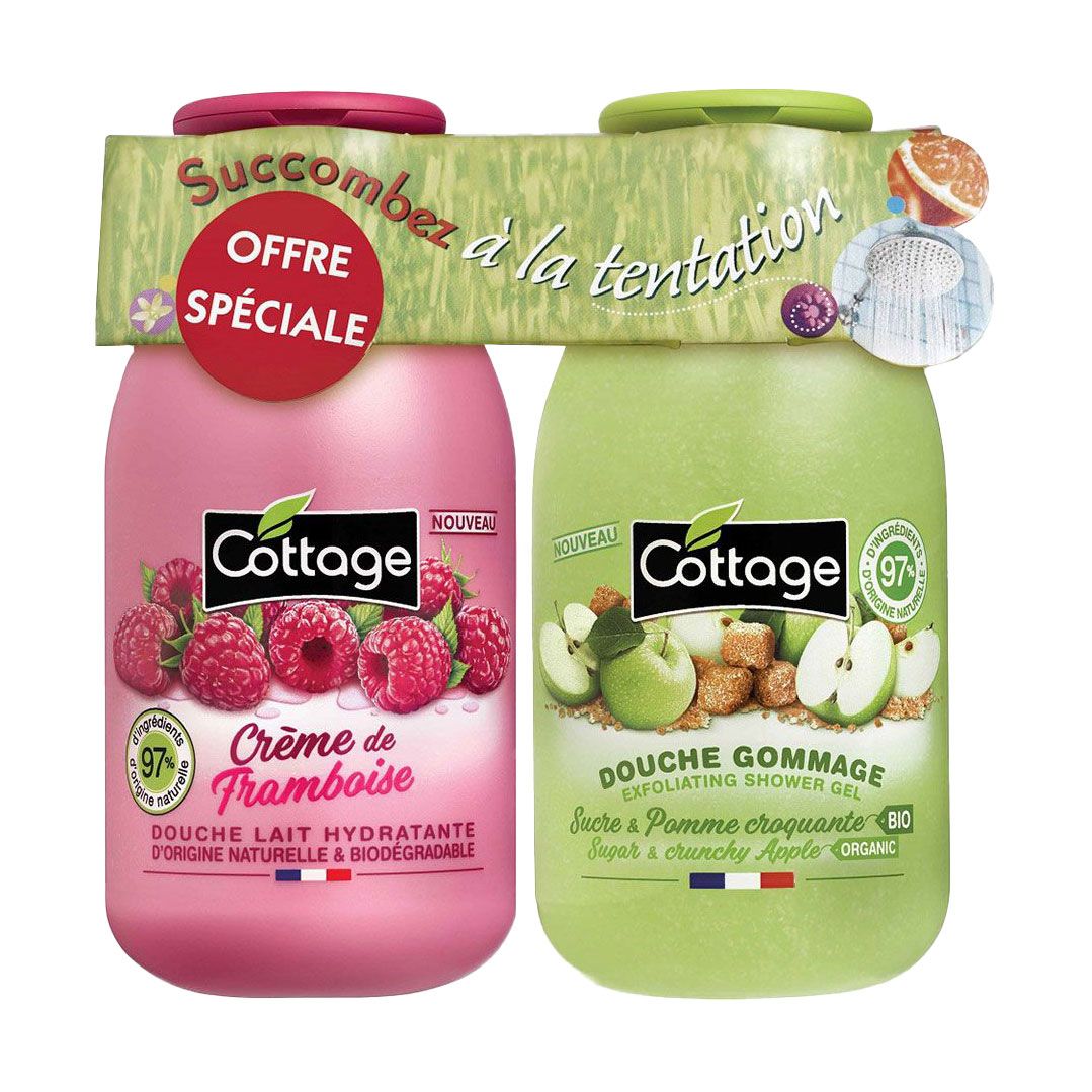 Набір для душу Cottage (молочко Raspberry Cream, 250 мл + гель ...