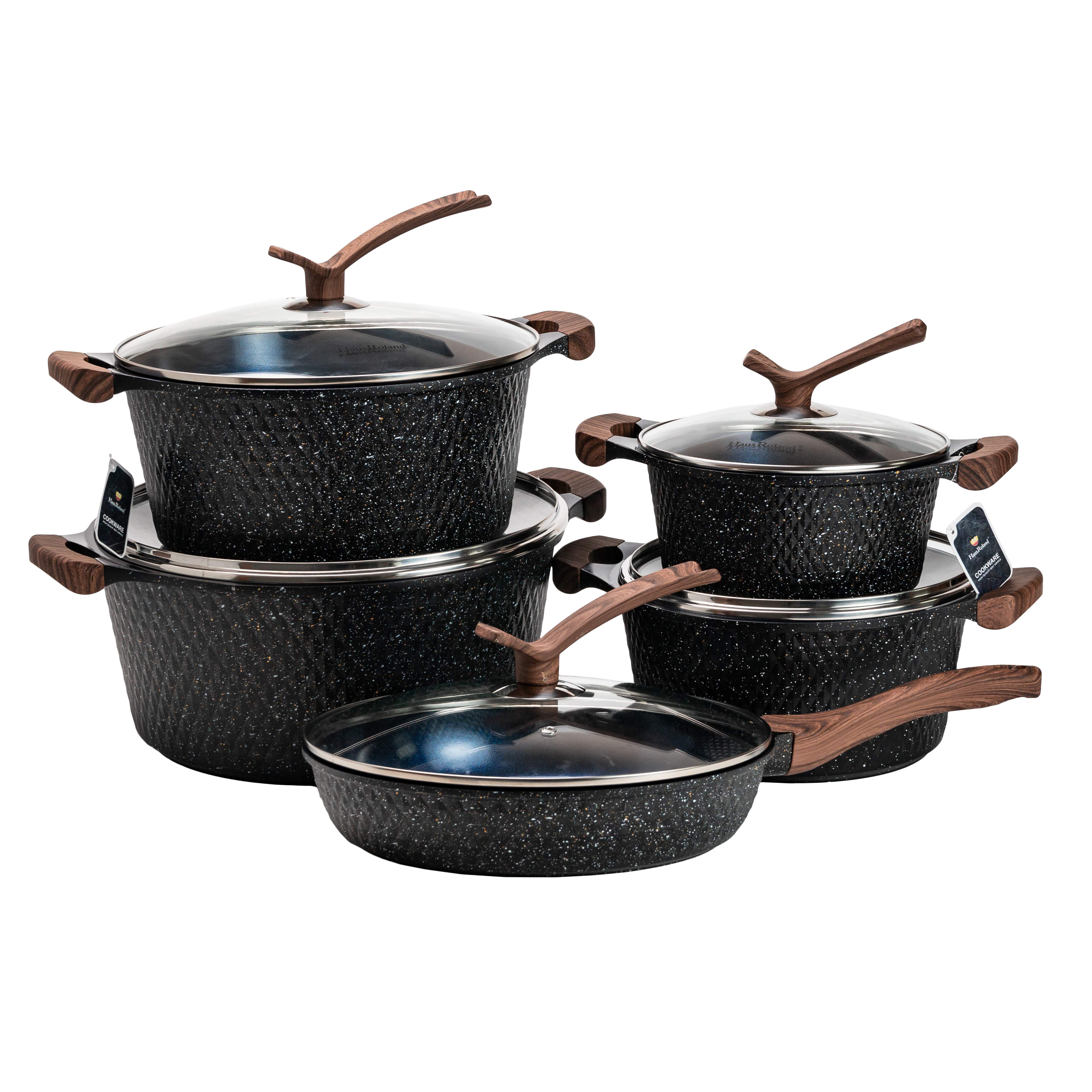 Набір посуду Haus Roland з антипригарним покриттям 5 предметів 12/8/5,4 ...