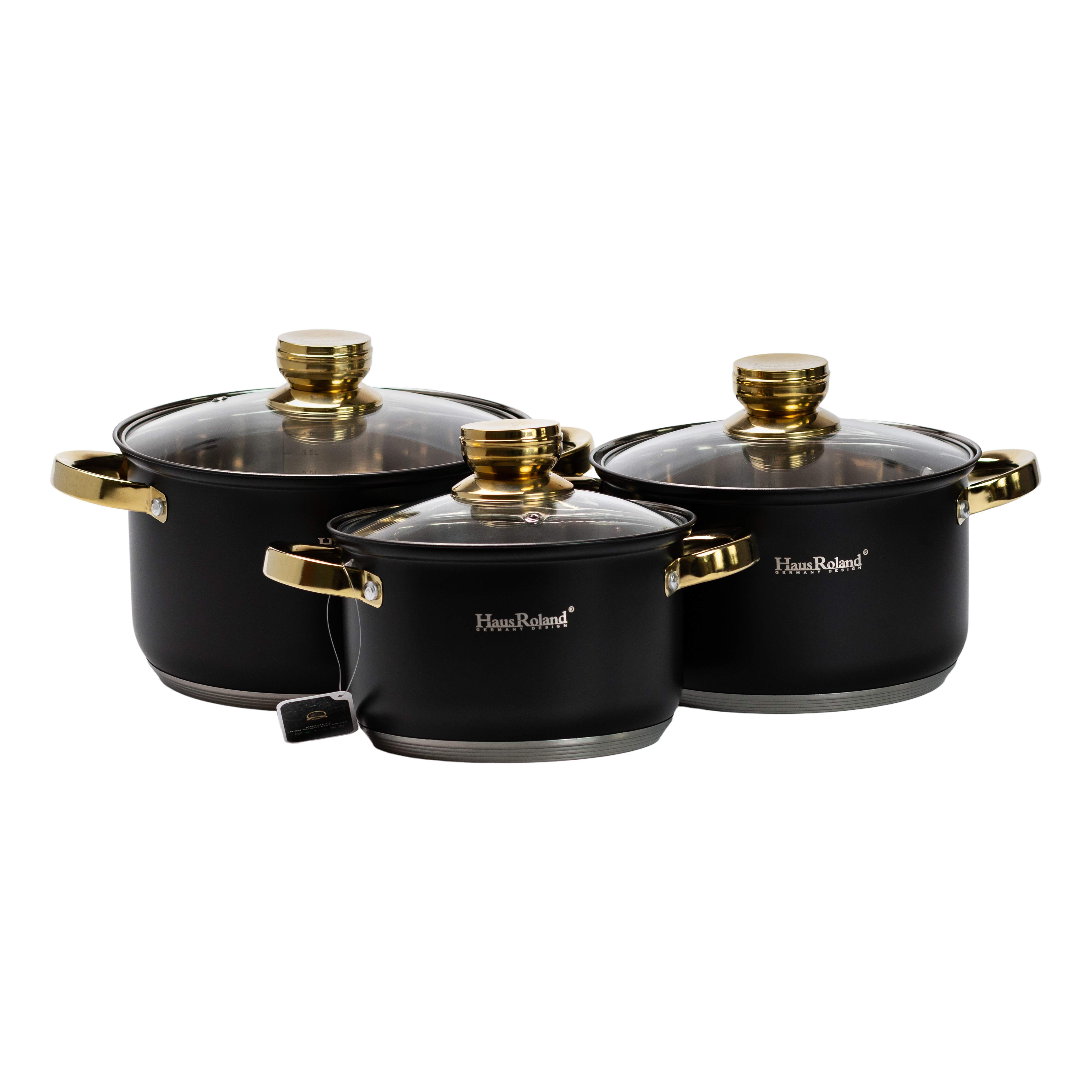 Набір каструль Haus Roland із нержавіючої сталі 5,1/3,9/2,9 л Haus ...