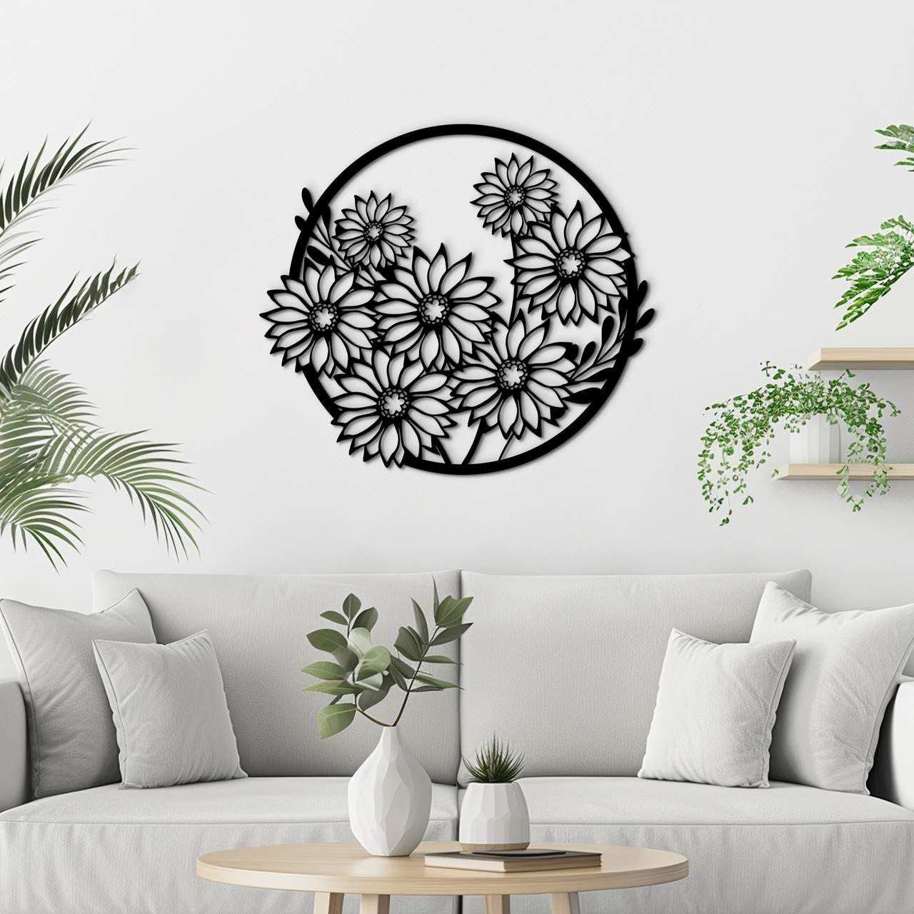 Декоративне панно з дерева Woodyard настінний декор для дому Красиві Квіти стильний лофт 30x35