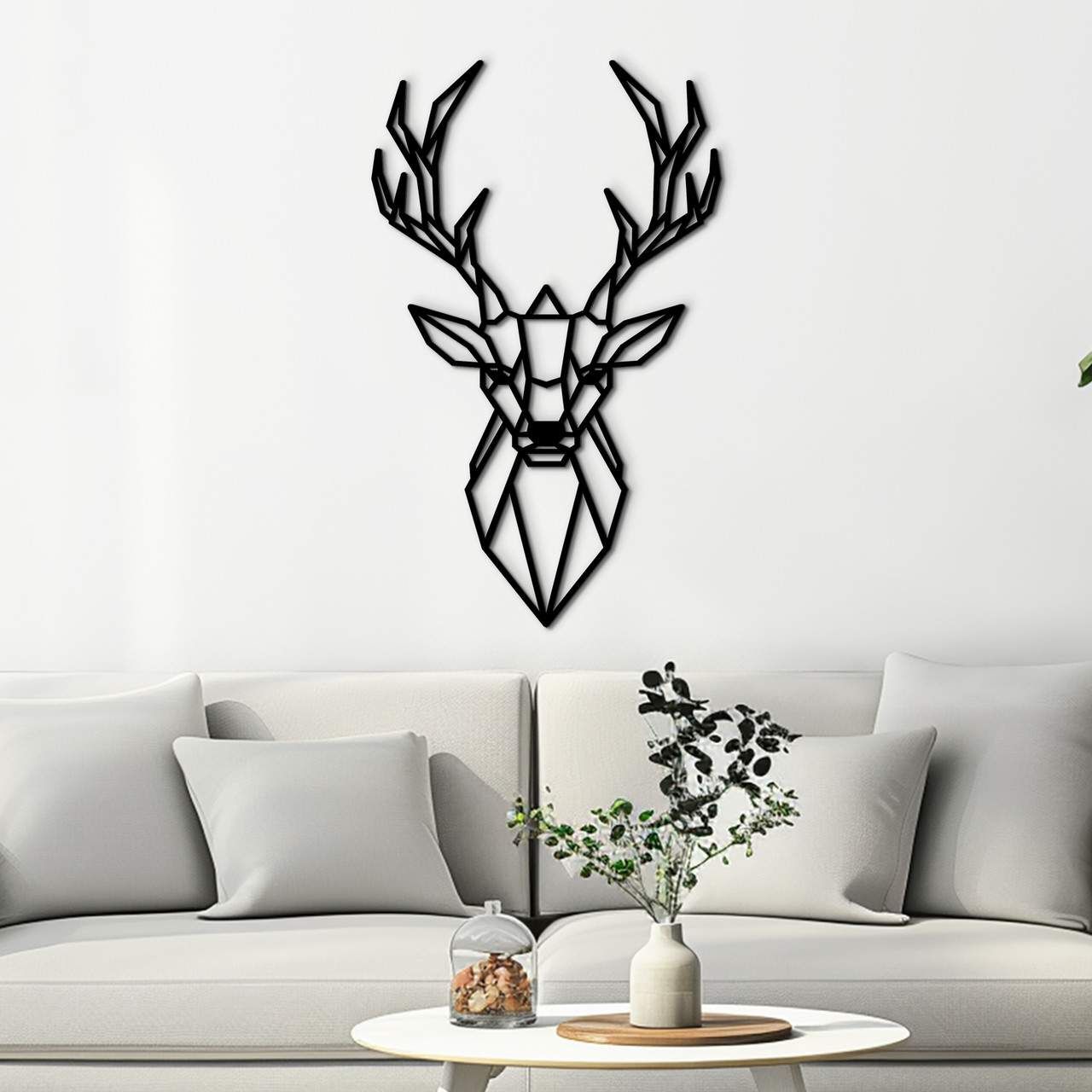 Декоративне панно з дерева Woodyard настінний декор для дому Олень картина лофт 40x25 см