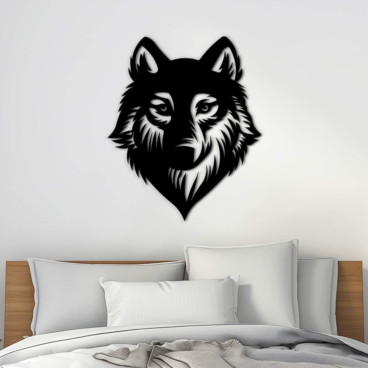 Сучасний декор стін Woodyard інтерєрна картина з дерева Вовк мінімалістичний стиль 30x38 см