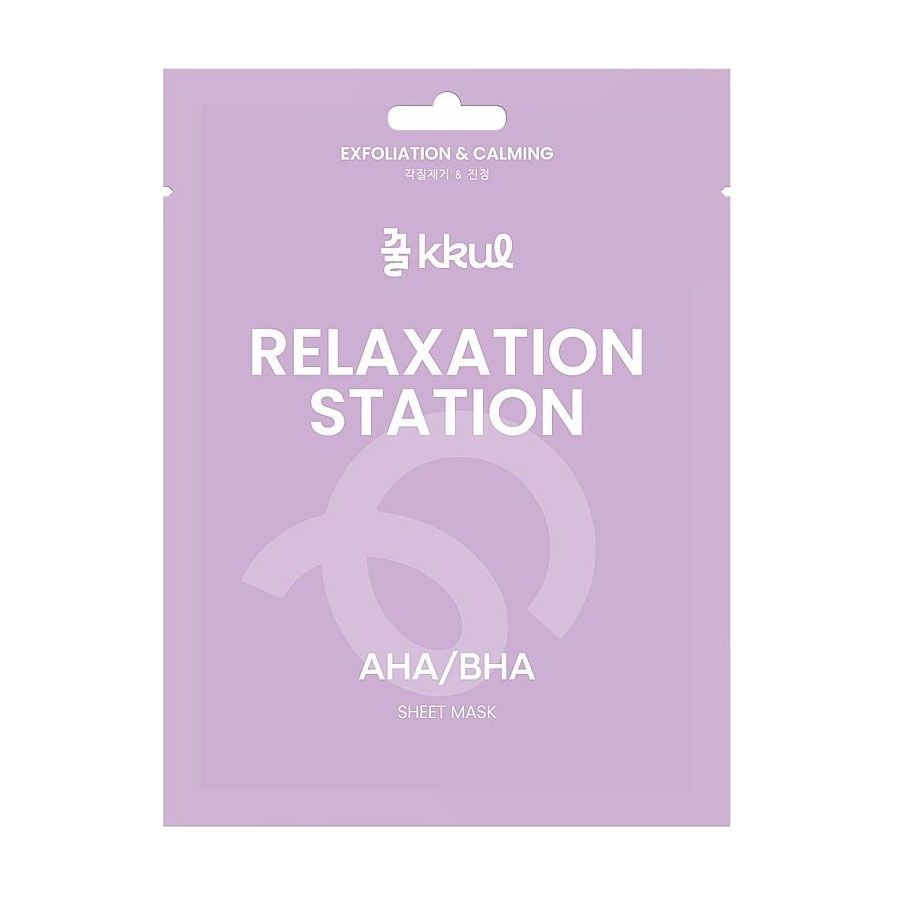 Тканевая маска для лица Kkul Relaxation Station AHA/BHA Sheet Mask с AHA/BHA кислотами, 25 мл ...