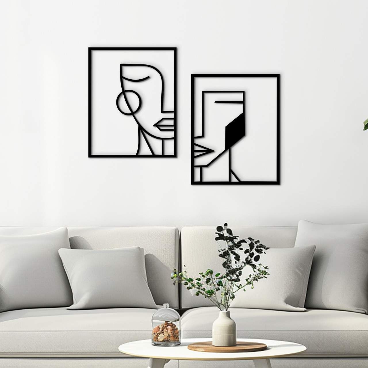 Декоративне панно з дерева Woodyard настінний декор для дому Обличчя Абстракція картина лофт