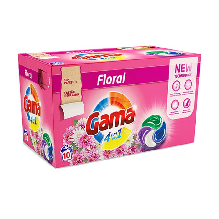 Капсули для прання 4 в 1 Gama Floral, 10 циклів прання, 10 шт — купити ...