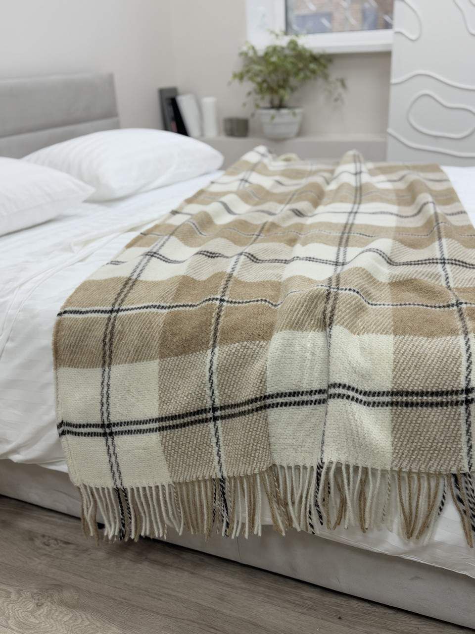 Плед Vladi 200х220 см вовняний 70% бежевий Нова Зеландія 03/Mason ...