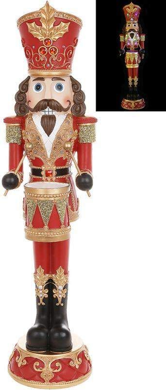 Фігура декоративна Лускунчик з LED-підсвічуванням мундира 92см червоний BonaDi Dukor (1108094 ...