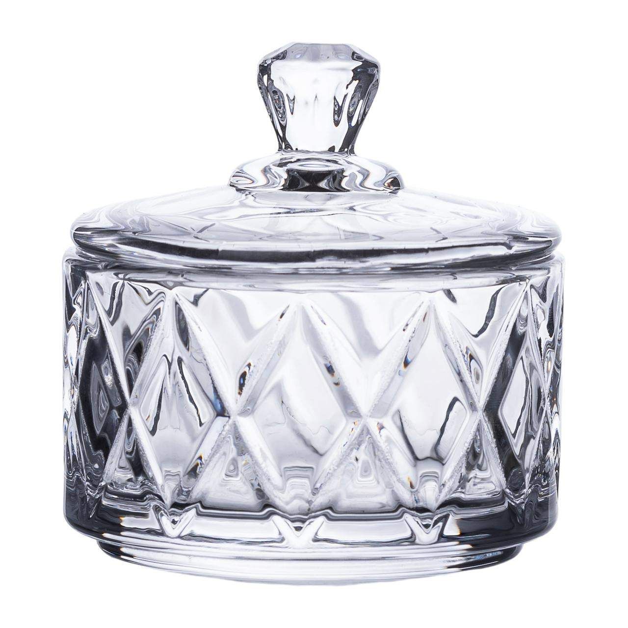 Цукерниця з кришкою Ø 6 5 см ваза цукерниця кругла скляна Hp Yh 28 1112233 — купити на Eva Ua