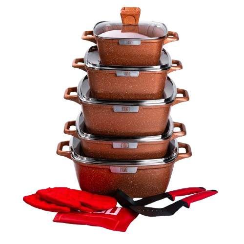 Набір каструль MGC алюмінієвих 2,8/4,5/4,6/7/10 л із гранітним ...