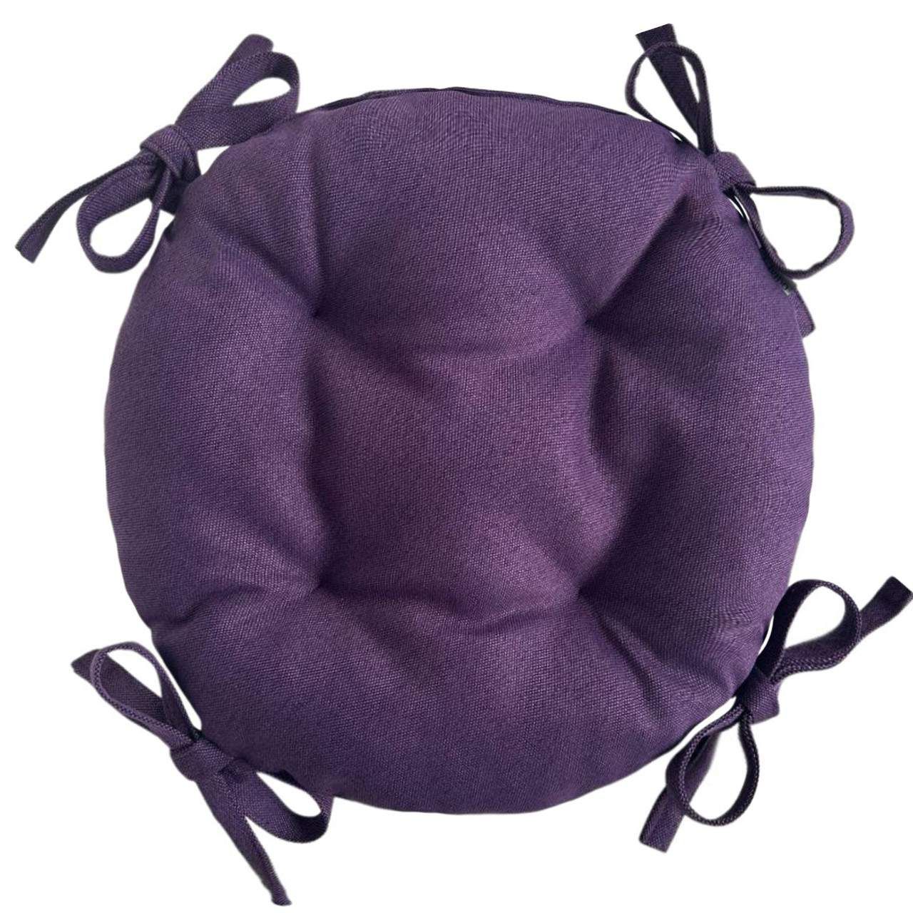 Подушка для стільця та крісла рогожка Ø 80х8 см фіолетовий (1161824 ...