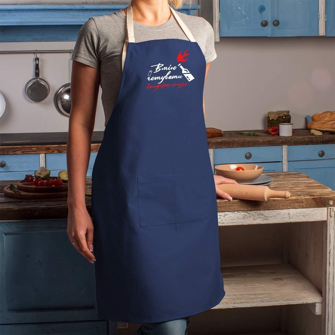 Фартух "Вмію готувати бандера-смузі" BeriDari (BD-ff-147) Blue (1182868 ...