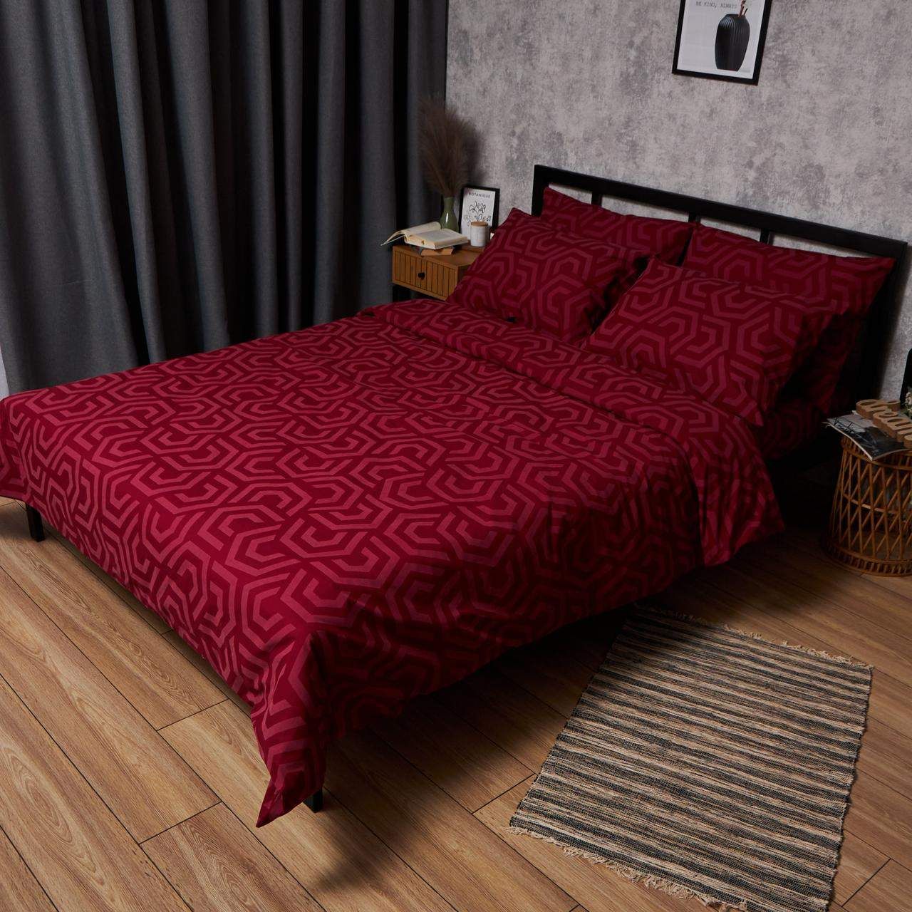 Комплект постільної білизни Moon&Star Бязь Gold Люкс Burgundy Charm ...