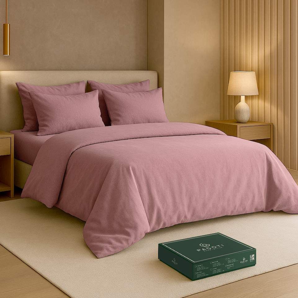 Комплект постельного белья вареный хлопок PAGOTI Natura пудровый ...