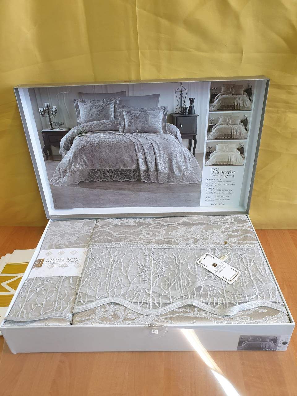 Покривало Moda Box 128552 Туреччина Євро Максі Поліестер Сірий (1220062 ...