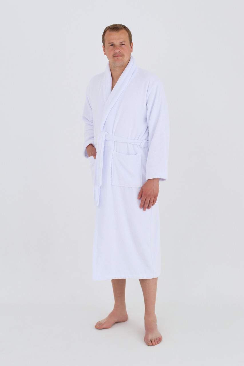 Чоловічий махровий халат Ideal Textile XXXL білий (56860519) (1220976 ...