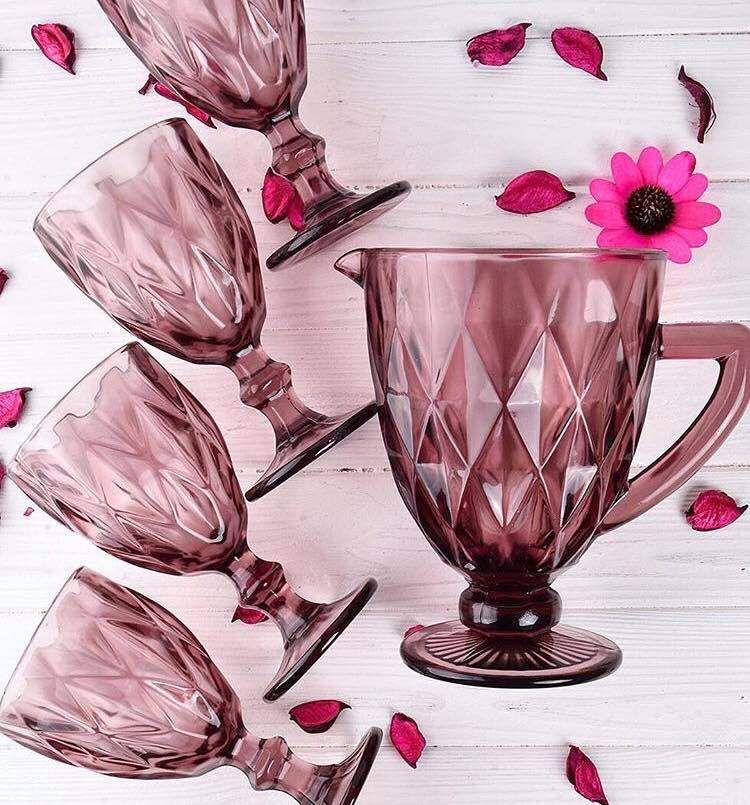 Набор для напитков 7 предметов розовый Изумруд OLens OCT-DKC5015B ...