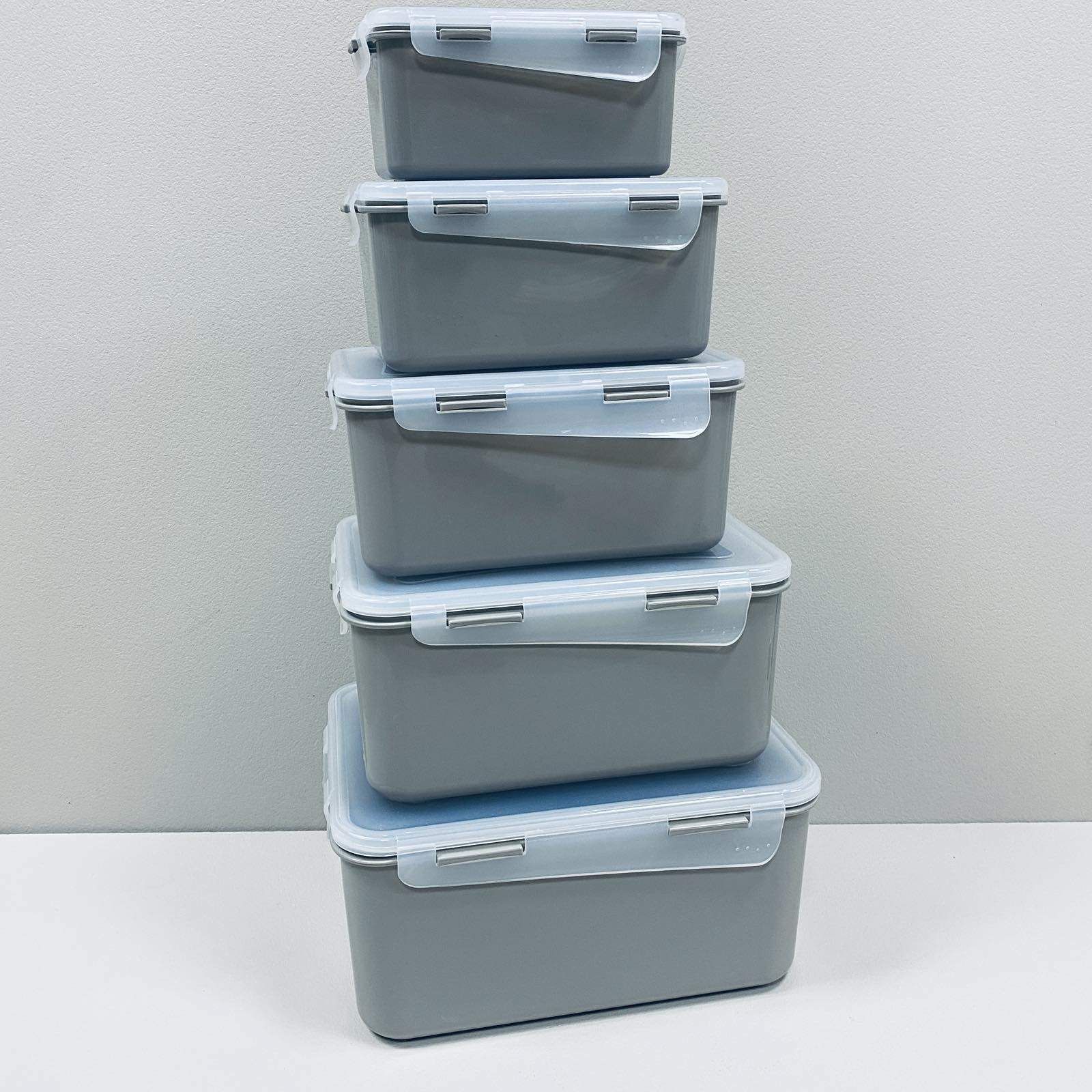 Набір прямокутних контейнерів для харчових продуктів із затискачем 5в1 ...