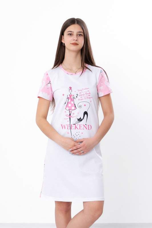 Сорочка для дівчинки (підліткова) Носи своє 164 Світло-рожевий (p-11408 ...