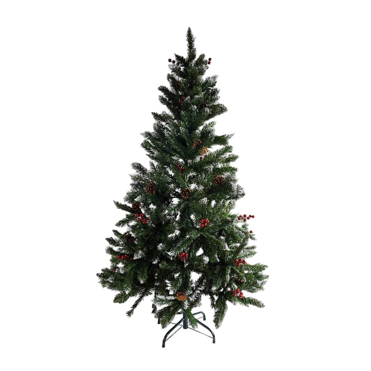 Ялинка штучна висота 150 см розбірна прикрашена ягодами й шишками. Green (160889) (1230655 ...