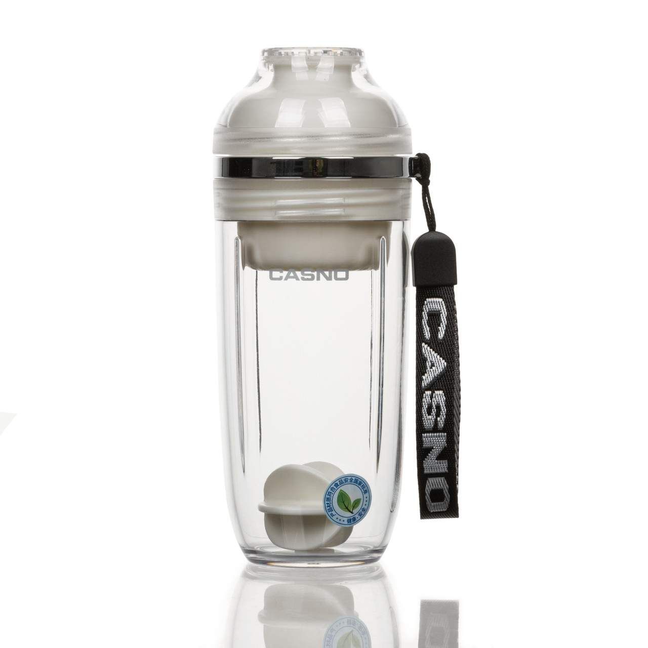 Шейкер спортивний Casno 400 мл KXN-1233 з пластиковим вінчиком Білий ...