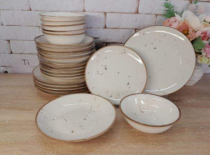 Фарфоровый сервиз на 6 персон 24 предмета O.M.S TULU KL24-KREM (1239179 ...