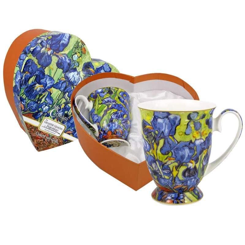 Подарунковий набір Carmani кружки 2 шт в серці Ван Гог Іриси 280мл 1243200 — купити на Eva