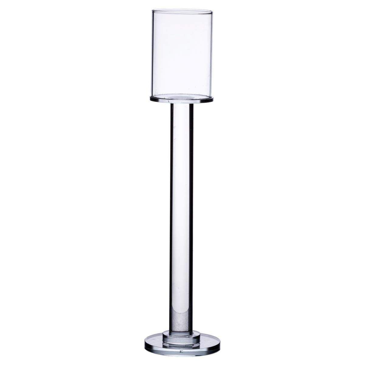 Підсвічник скляний на ніжці 8×36 см підсвічник келих декоративний прозорий Hp 4 44m 1245183