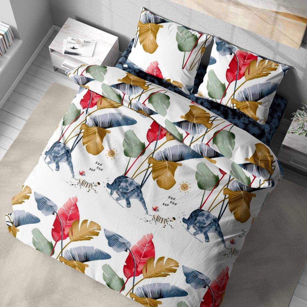 Комплект постільної Сімейний 150х215 наволочка 50х70 2шт Білий з синім ...