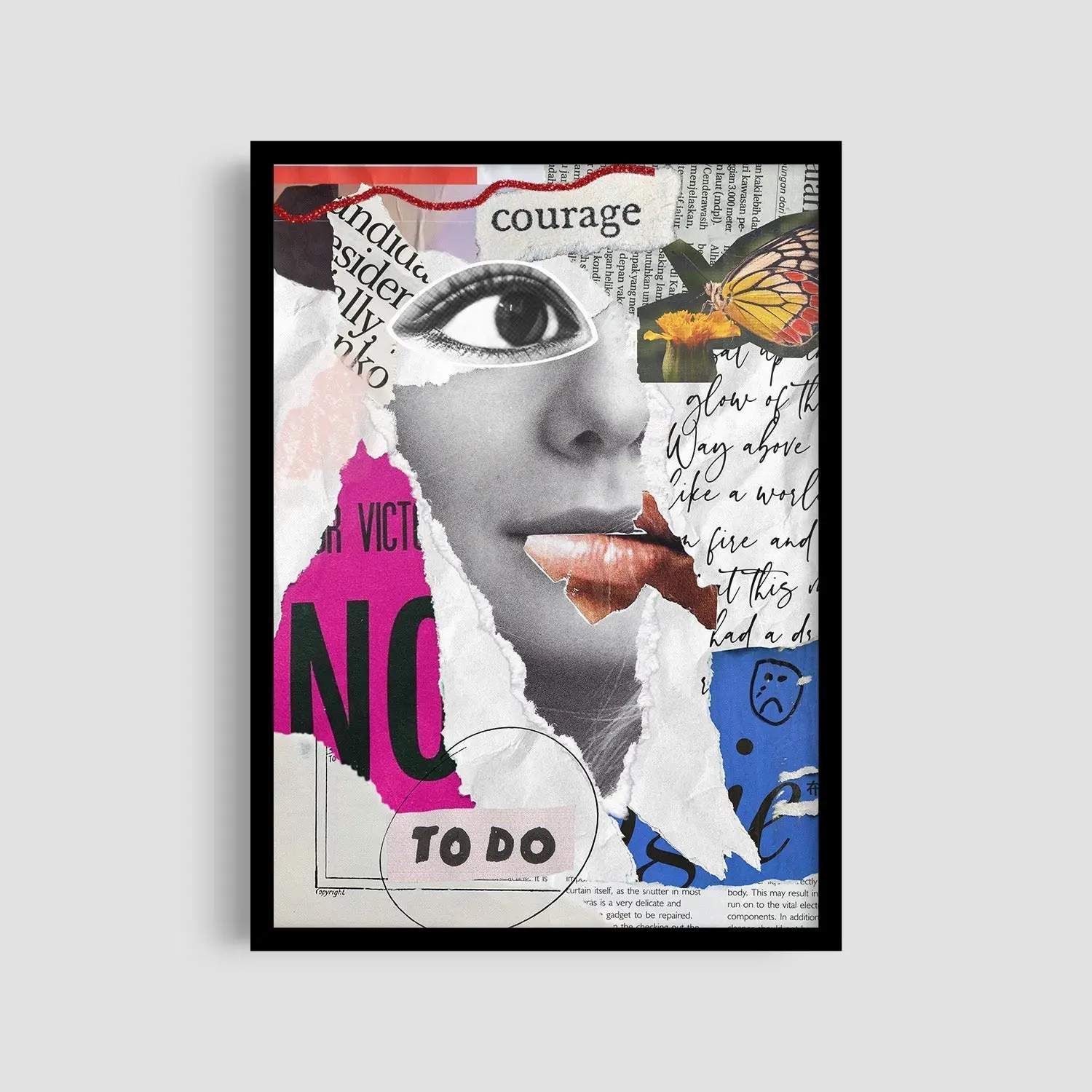 Постер Roomy "Courage Collage" Чорна рамка з глянцевим склом A3 (42x29 ...