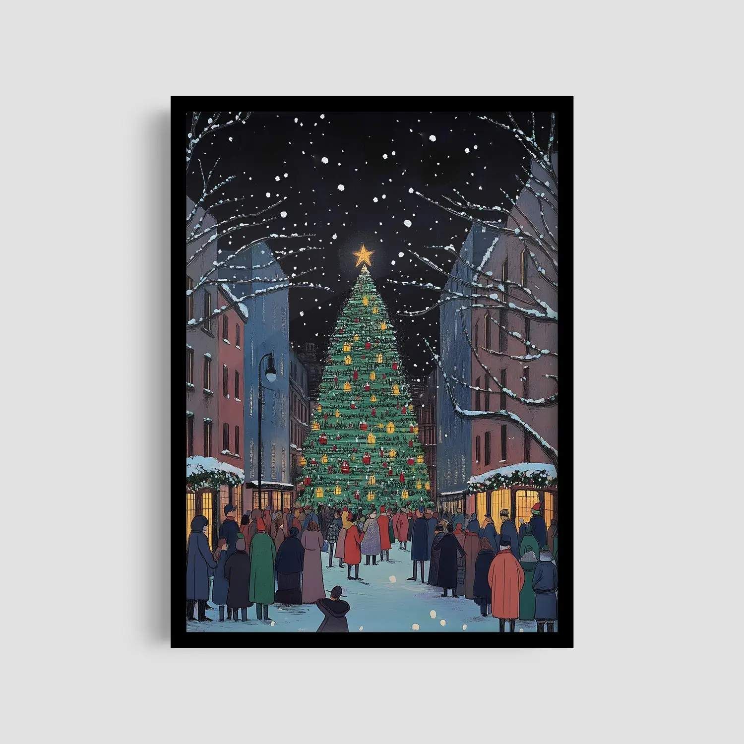 Постер Roomy "City Christmas Tree" Біла рамка з антибліковим склом A2 ...