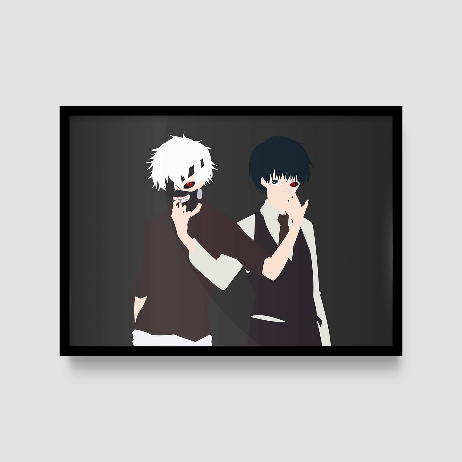 Постер Roomy "Tokyo Ghoul Mask Characters" Черная рамка с глянцевым ...