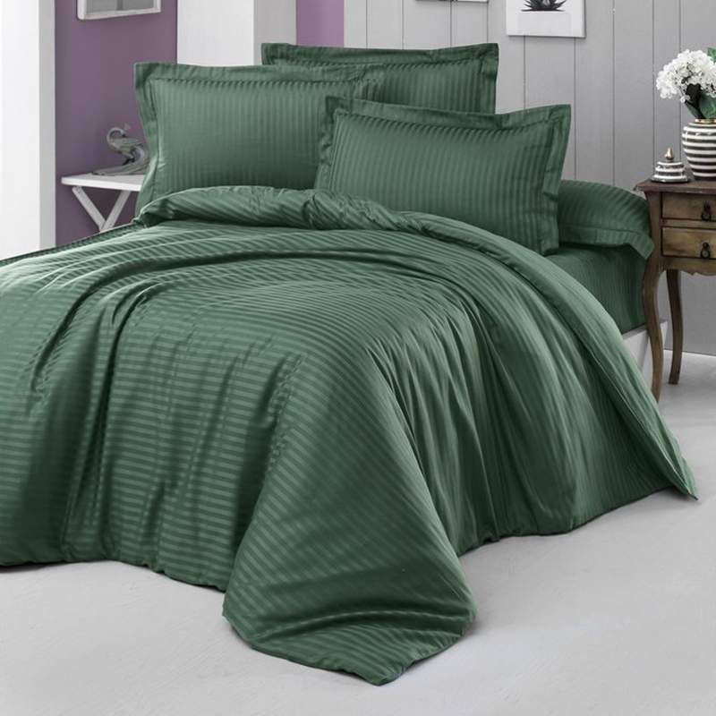 Комплект постільної білизни MERISET 150321111 Сімейний Сатин страйп ...