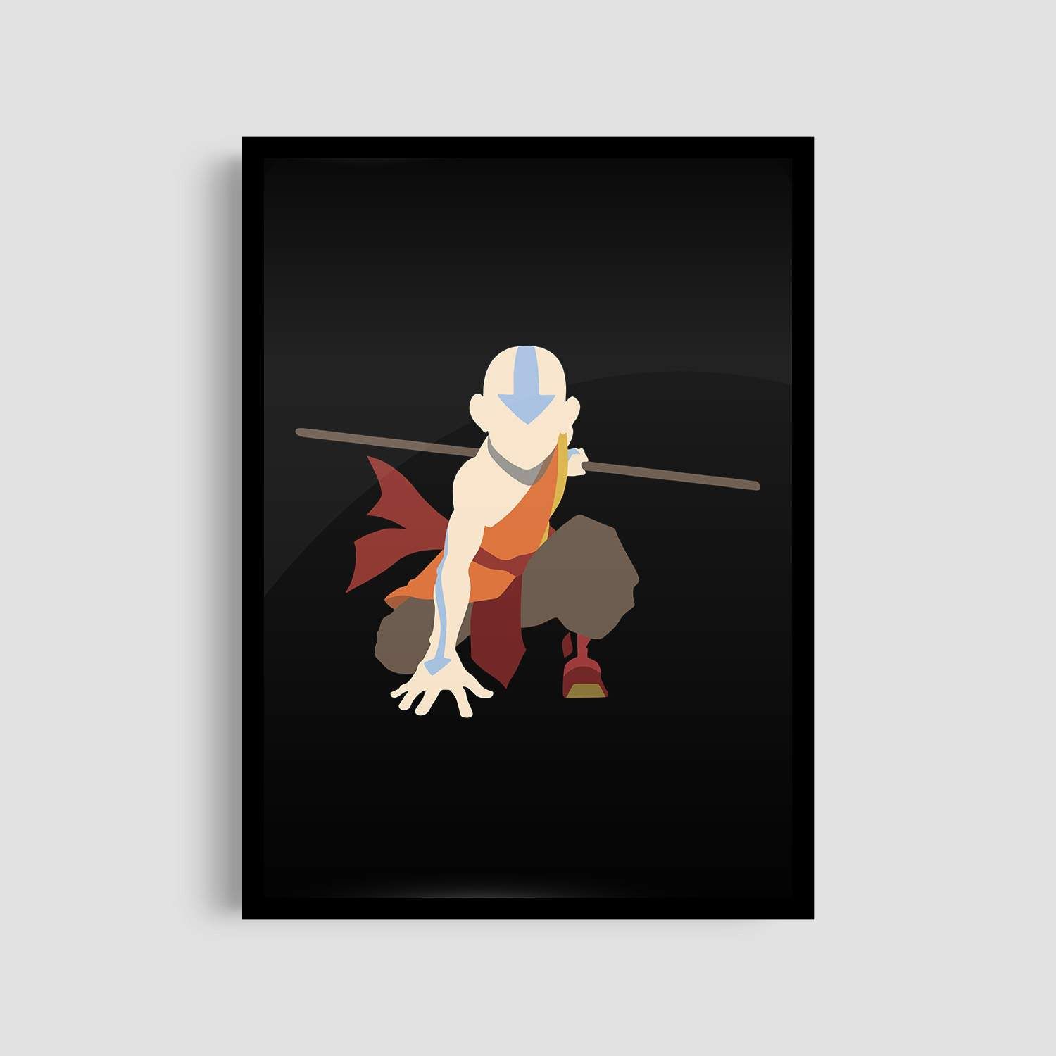 Постер Roomy "Avatar Aang Pose" Біла рамка з глянцевим склом A2 (59 ...