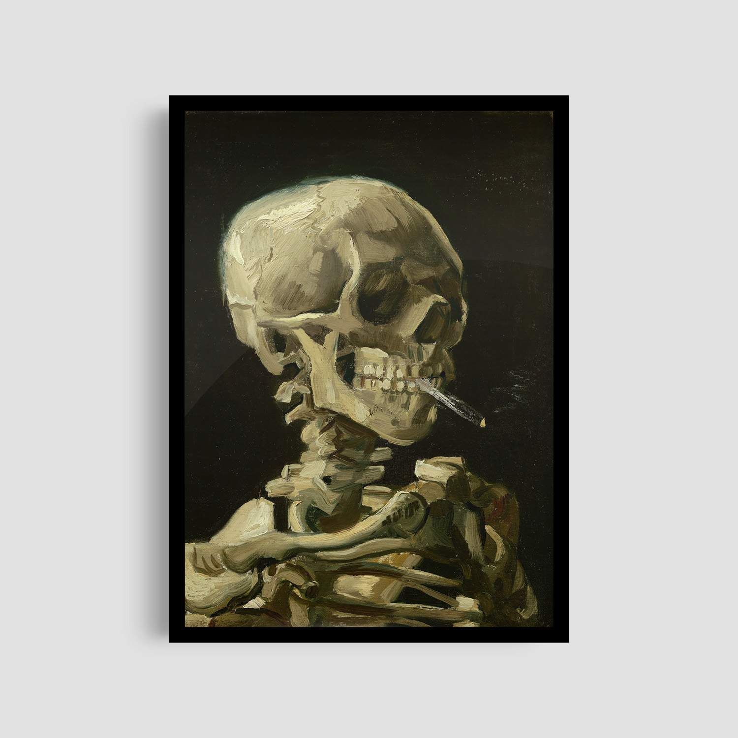 Постер Roomy "Skeleton With a Burning Cigarette" Белая рамка с ...