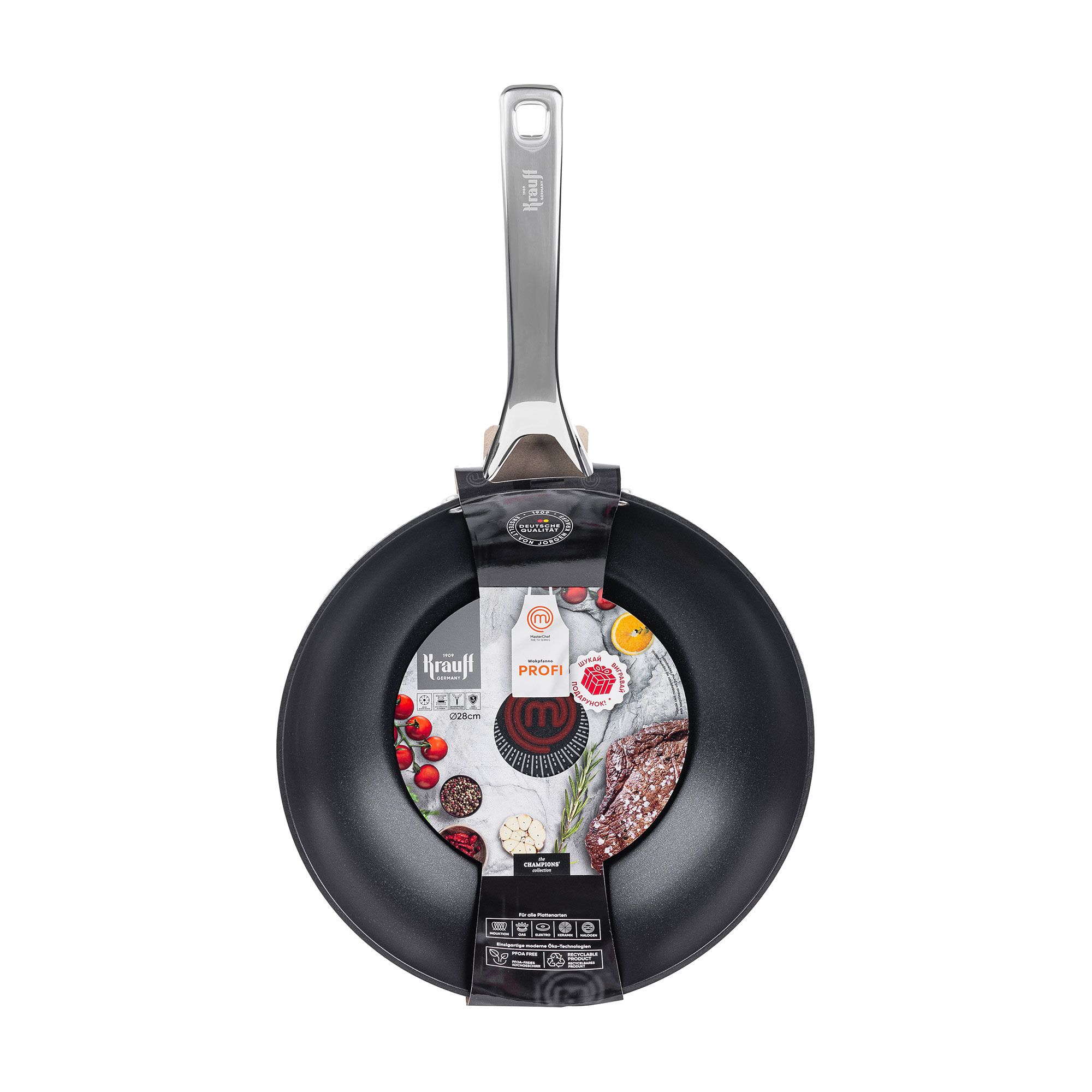 Сковорода WOK Krauff MasterChef WOK, без кришки, 28 см (25-45-219 ...