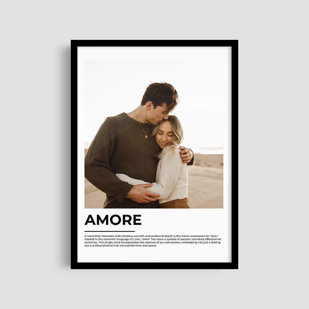 Постер Персонализированный "Amore" Біла рамка з антибліковим склом A3 (42x29.7 cm) (1352663 ...