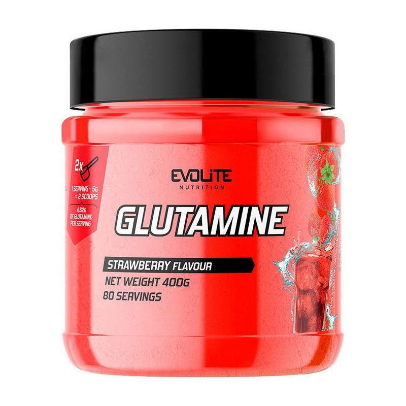 Амінокислота Glutamine, 400 грамів Полуниця Evolite Nutrition CL0082073 ...