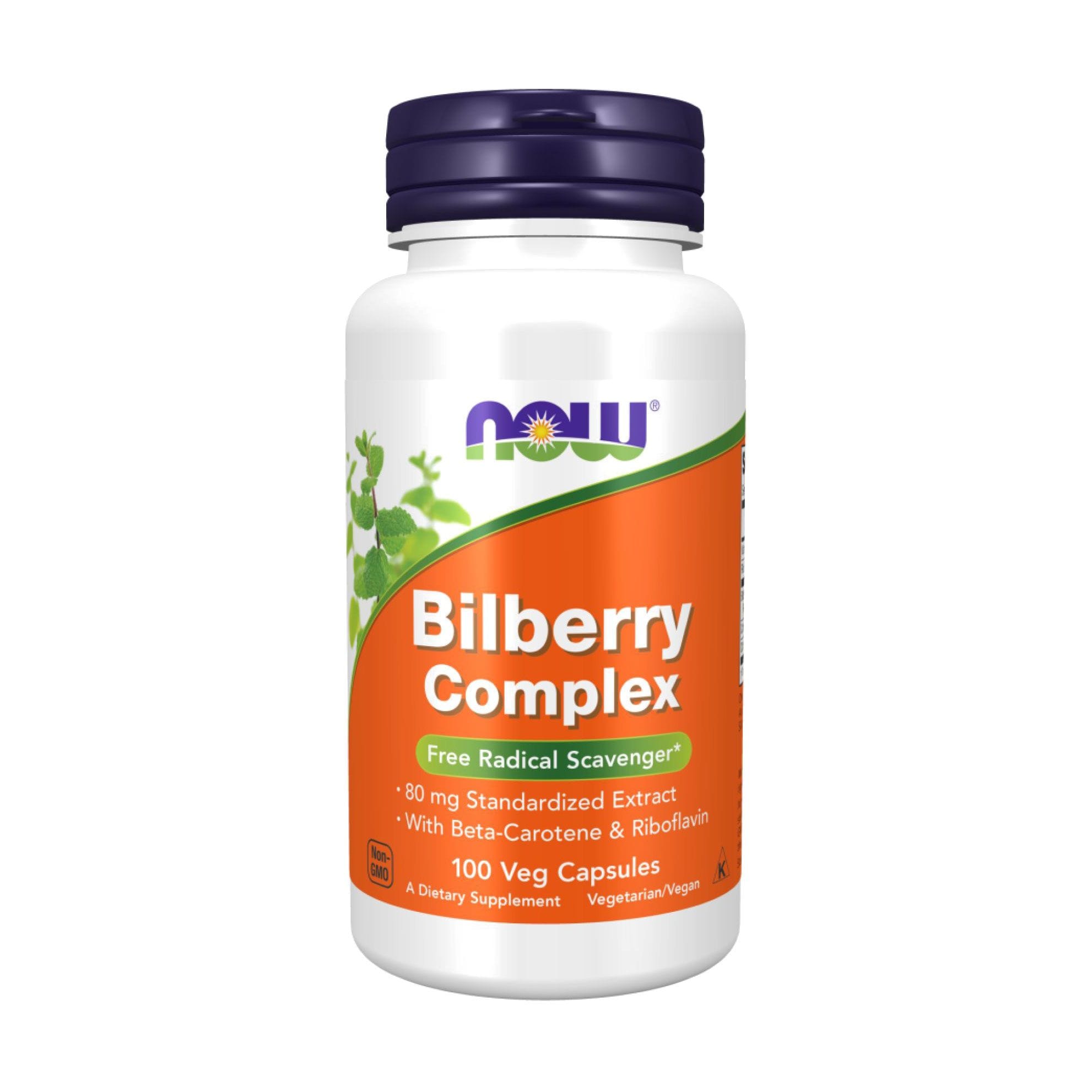 Чорничний комплекс для зору NOW foods Bilberry Complex 80 мг, 100 ...